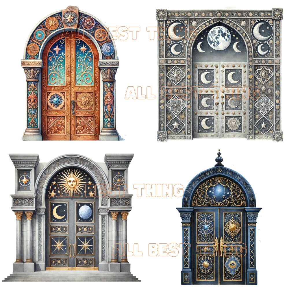 32 Celestial Doors Magical Fantasy Doors Clipart Bundle PNG Fairy ...