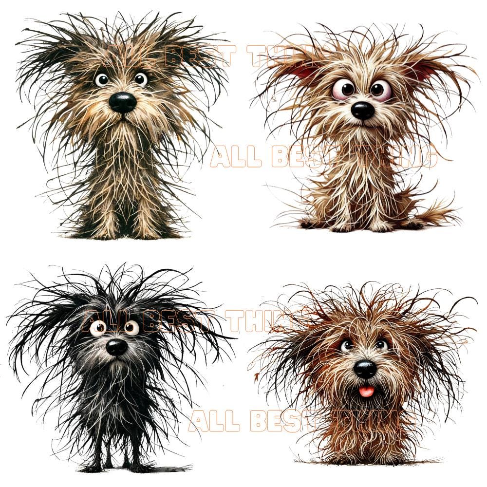 28 Frazzled Dog Clipart PNG, High Res Watercolor PNG for Junk ...