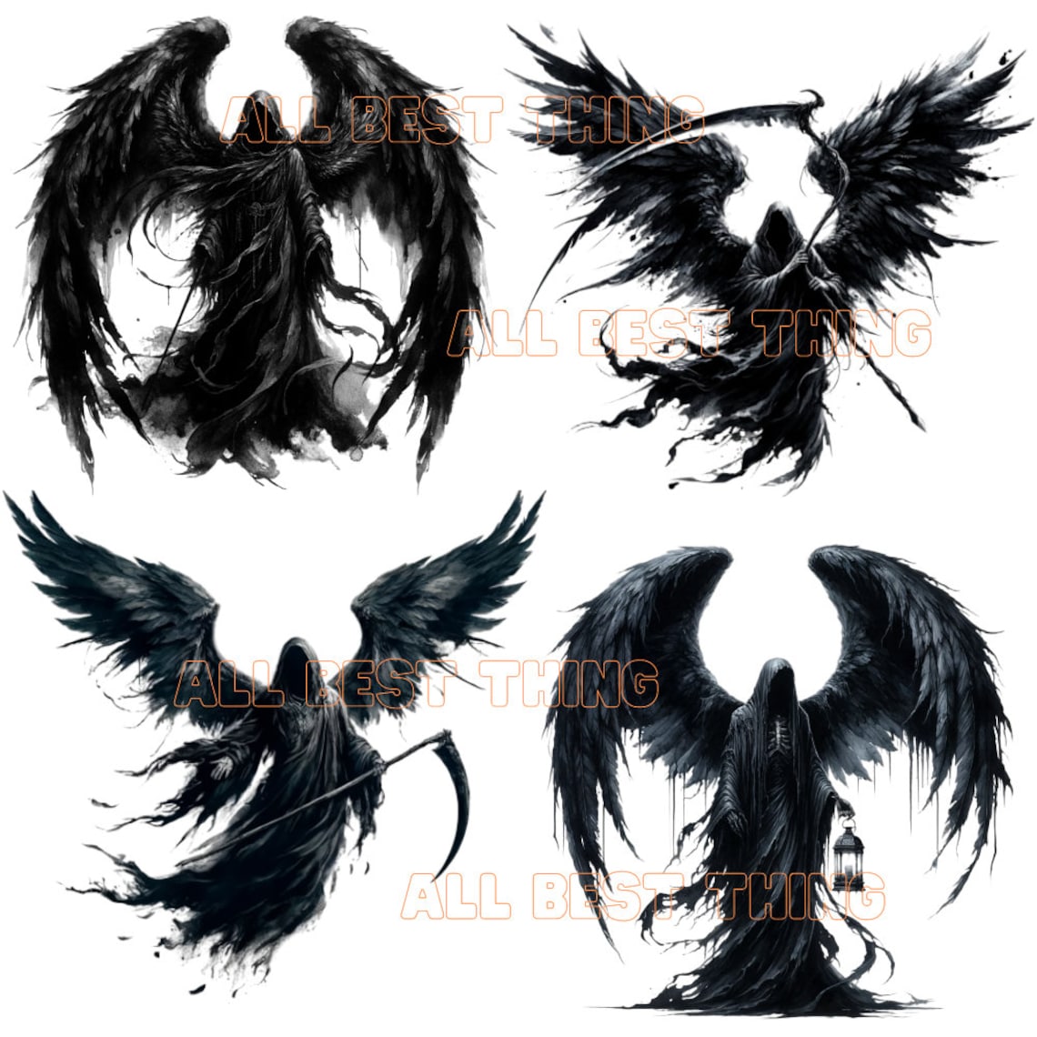 24 Angel of Death PNG Clipart | Dark Gothic Art | Grim Reaper Clipart ...