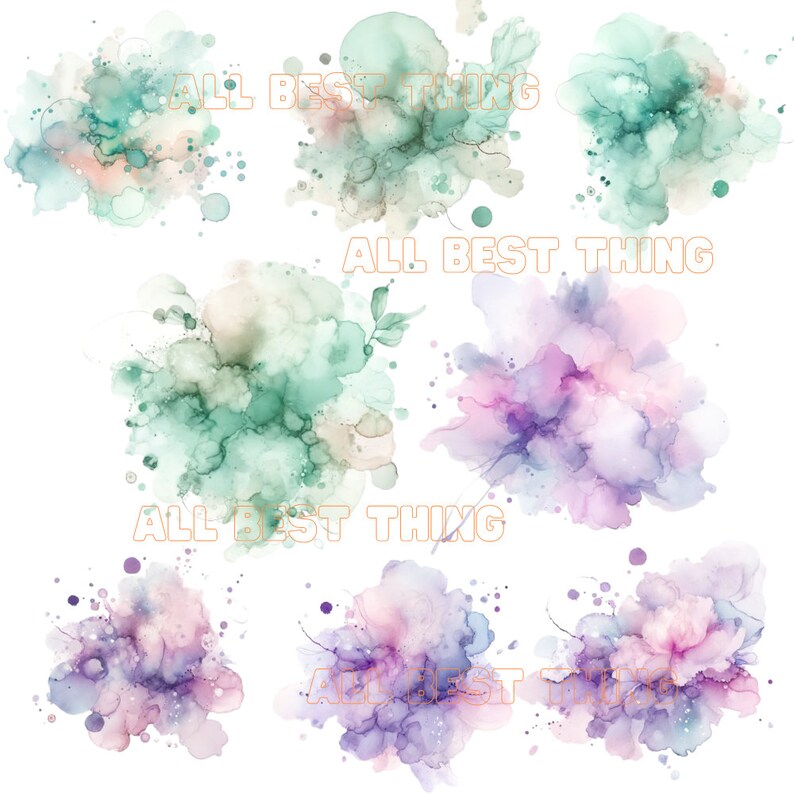 64 Watercolor Pastel Color Splash PNG Clipart Paint Splatter Clipart ...