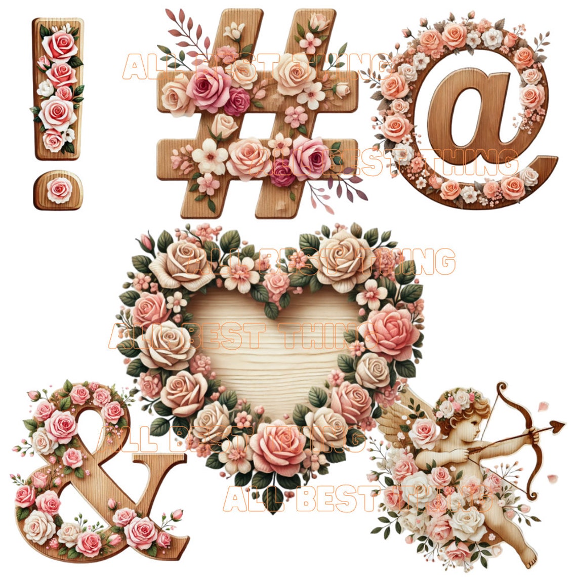 43 Wedding Alphabet Clipart Bundle, Wedding PNG Designs, Wedding ...