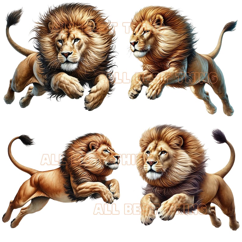 28 Lion Clipart PNG, Watercolor Lion, Printable Watercolor Clipart ...