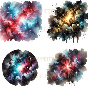 36 Galaxy Clipart Galaxy PNG Space Clipart Galaxy Background Watercolor ...
