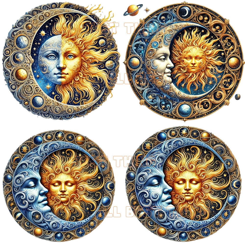 28 Celestial Sun Mystical Moon PNG Clipart, Fantasy, Magical Clipart ...