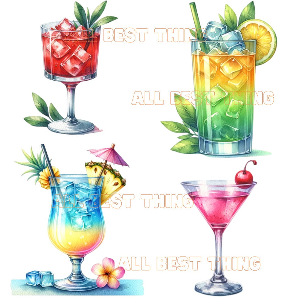 28 Glass of Cocktail PNG Clipart Clipart, Element Watercolor ...