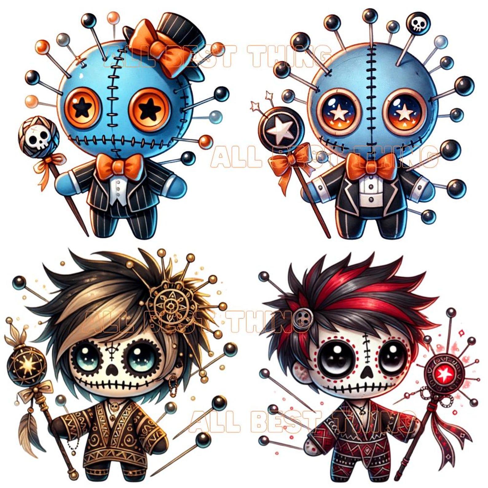 28 Cute Voodoo Dolls Clipart PNG, Halloween Voodoo, Spooky, Commercial ...