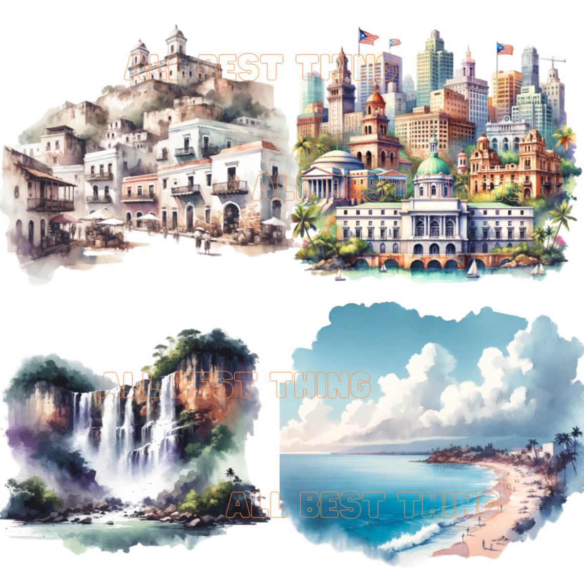 24 Puerto Rico PNG Clipart Graphics, Puerto Rico Vibes, Summer Clipart ...