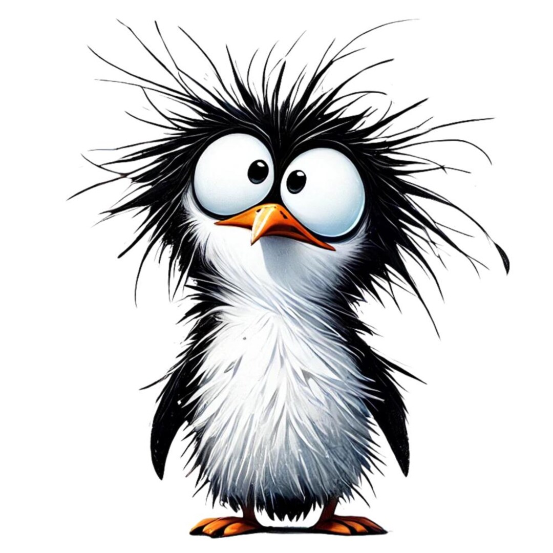 28 Quirky Penguin Clipart PNG, Funny Winter Birds Arctic, Whimsical ...