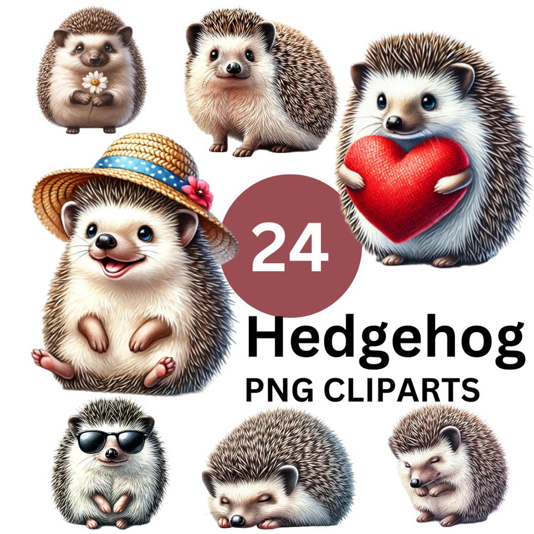 24 Hedgehog Watercolor PNG Clipart, Hedgehog PNG, Cute Hedgehog Clipart ...