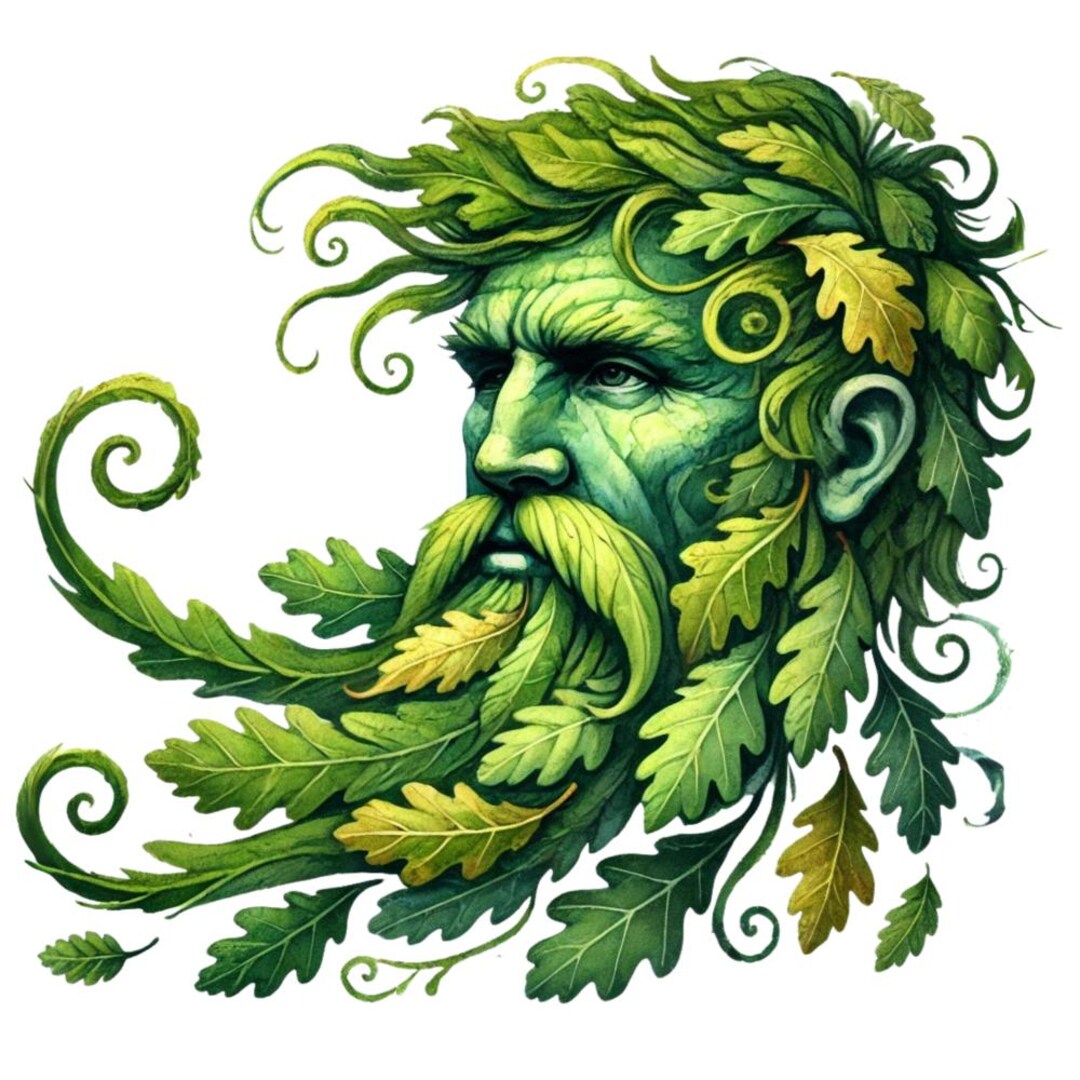 28 Celtic Green Man Clipart PNG, Pagan Mythology Sublimation Watercolor ...