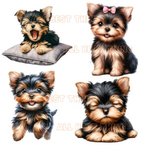 32 Cute Yorkshire Terrier Watercolor PNG Clipart, Cute Dog PNG ...