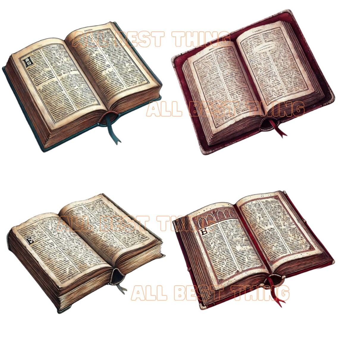 28 Old Book Clipart PNG, Vintage Book Clipart, Printable Watercolor ...