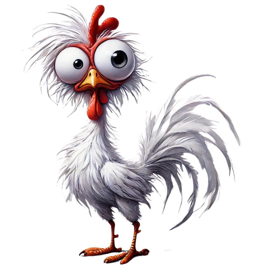 28 Quirky Chicken Clipart PNG, Funny Farm Animal Clipart, Printable ...