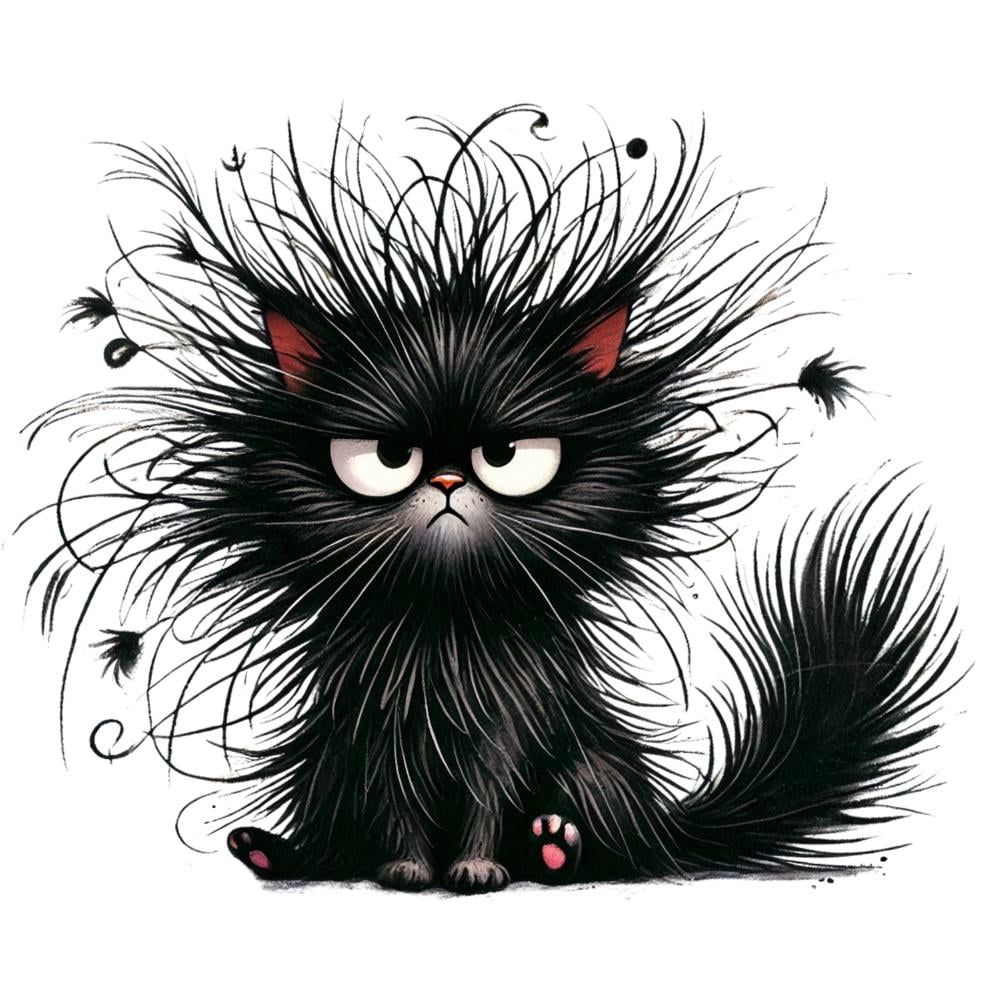28 Frazzled Cat Clipart PNG, High Res Watercolor PNG for Junk ...
