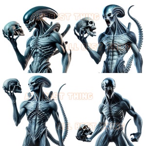 28 Alien Clipart PNG, Aliens Clipart, Queen Alien, Printable Watercolor ...