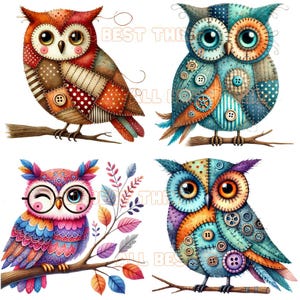 28 Whimsical Owl Clipart PNG, Quirky Birds Clip Art, Owl Graphics, Bird ...
