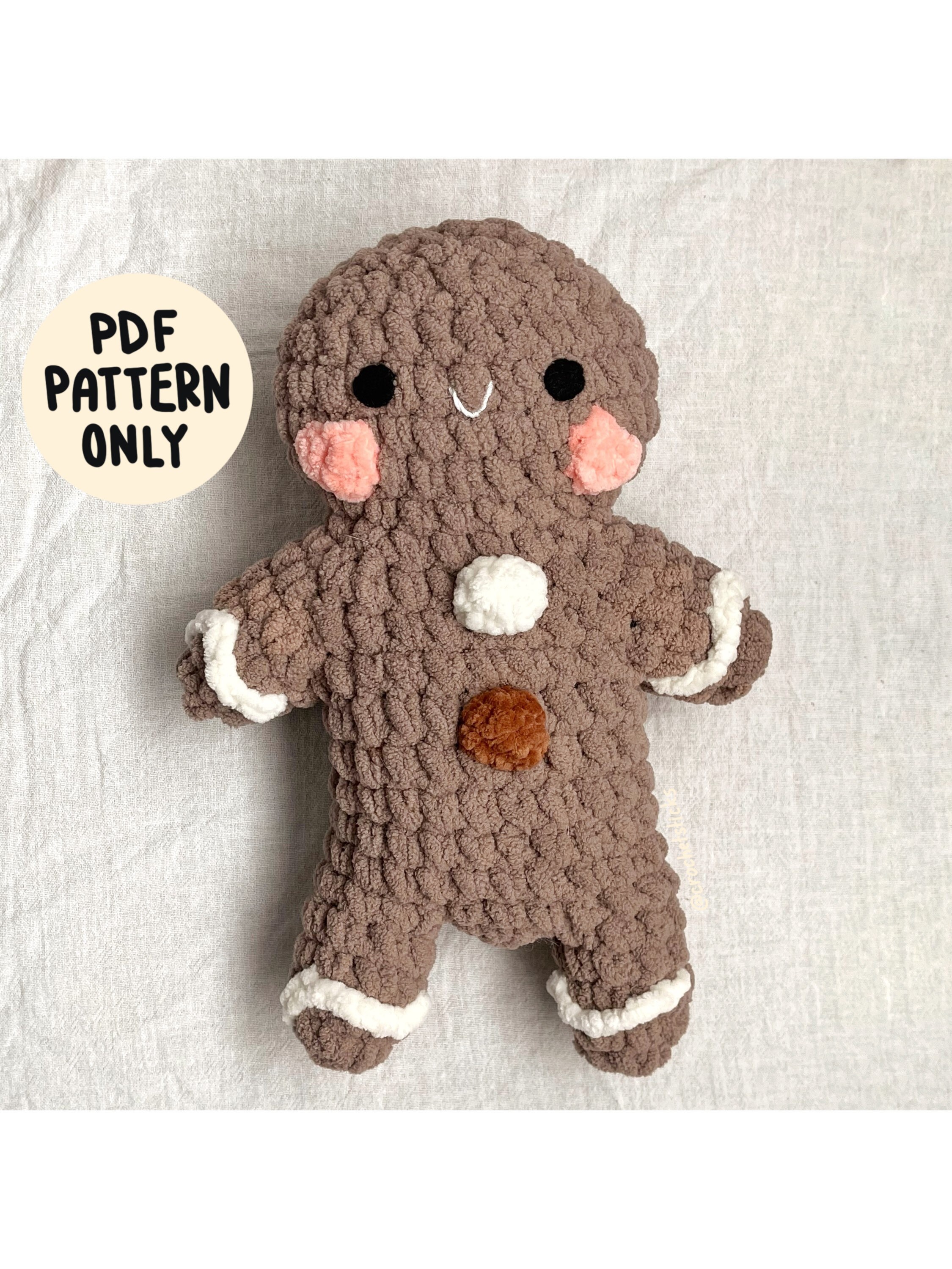 PDF Pattern: Crochet Gingerbread Person Plushie Pattern Cute ...
