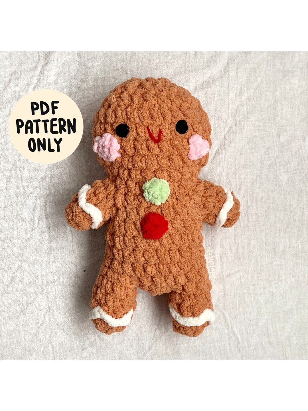 PDF Pattern: Crochet Gingerbread Person Plushie Pattern | Cute ...