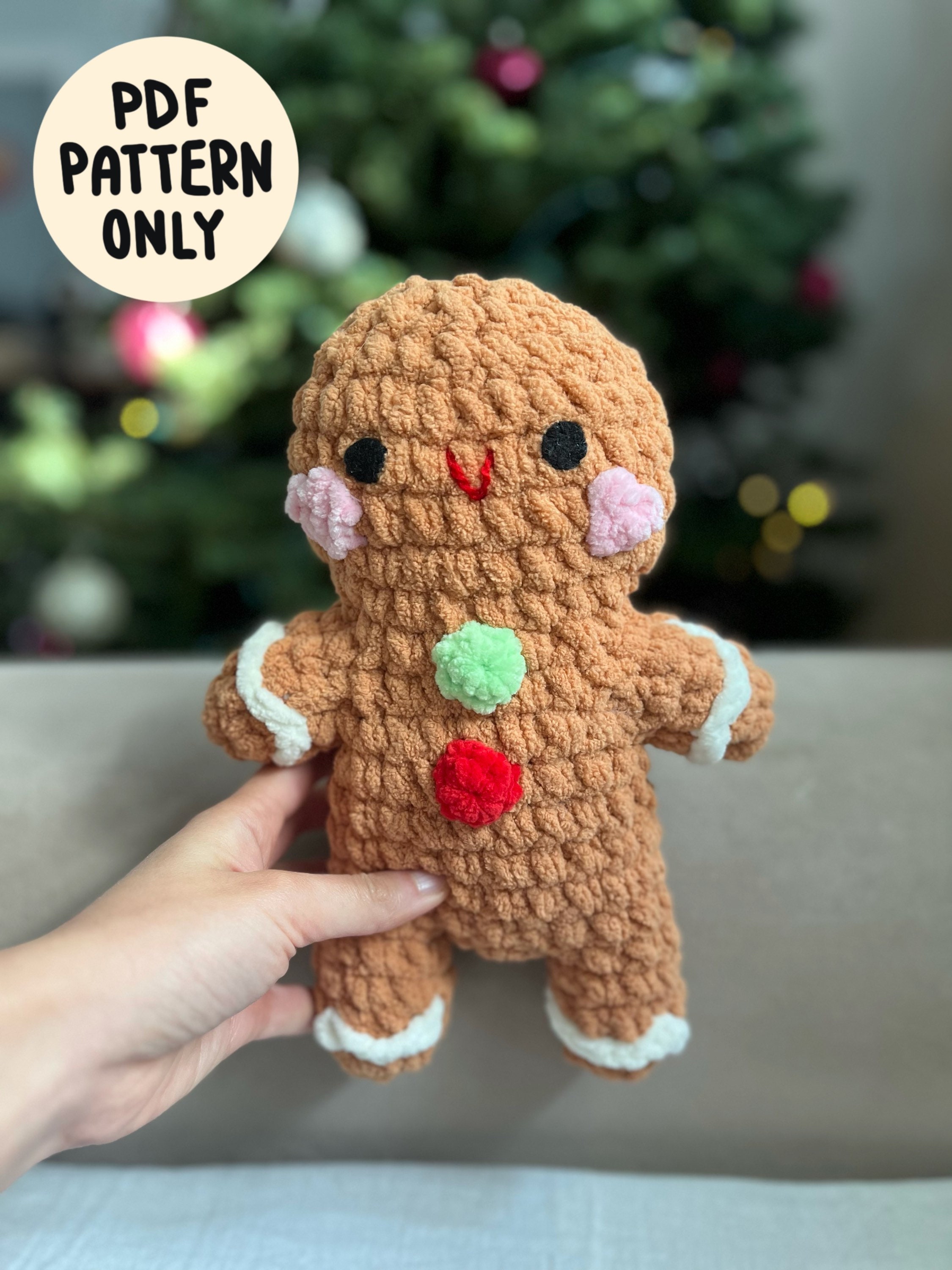 PDF Pattern: Crochet Gingerbread Person Plushie Pattern Cute ...