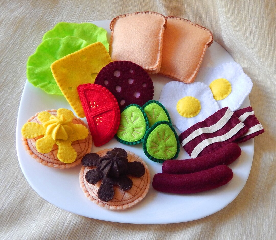 Felt Breakfast Set. Small-sized Breakfast Set. Felt Sandwiches. Felt ...