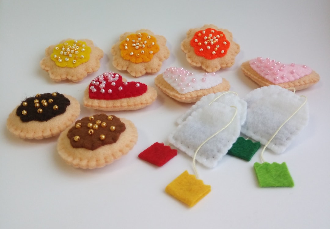 Felt Tea Party Set. Felt Tea and Biscuit Set. Felt Cookies. Felt Tea ...