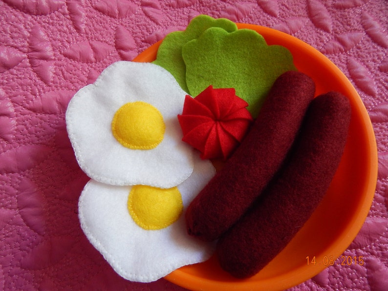 Felt Breakfast Set With Eggs and Sausages. Educational Toy for - Etsy