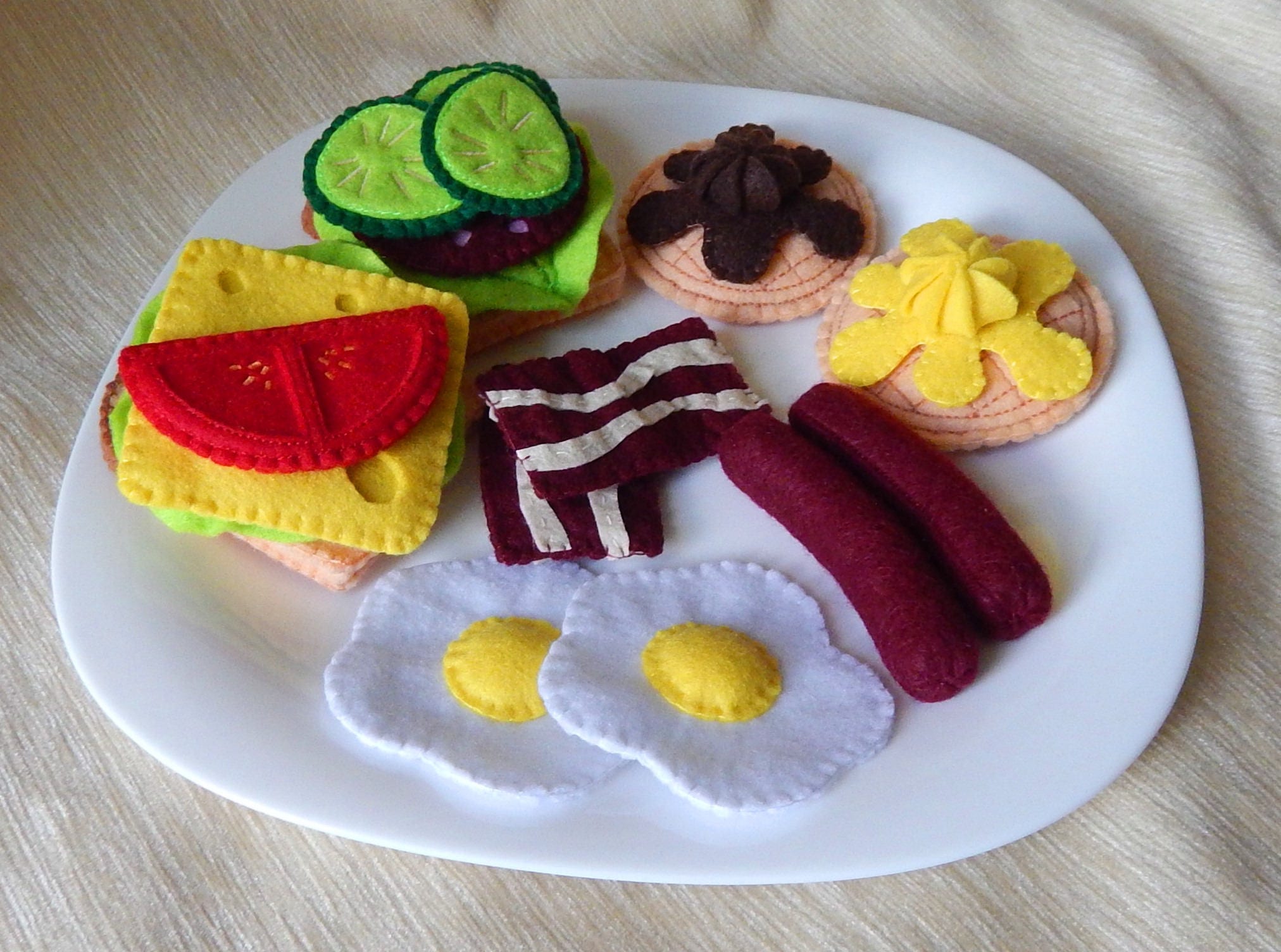Felt Breakfast Set. Small-sized Breakfast Set. Felt Sandwiches. Felt ...