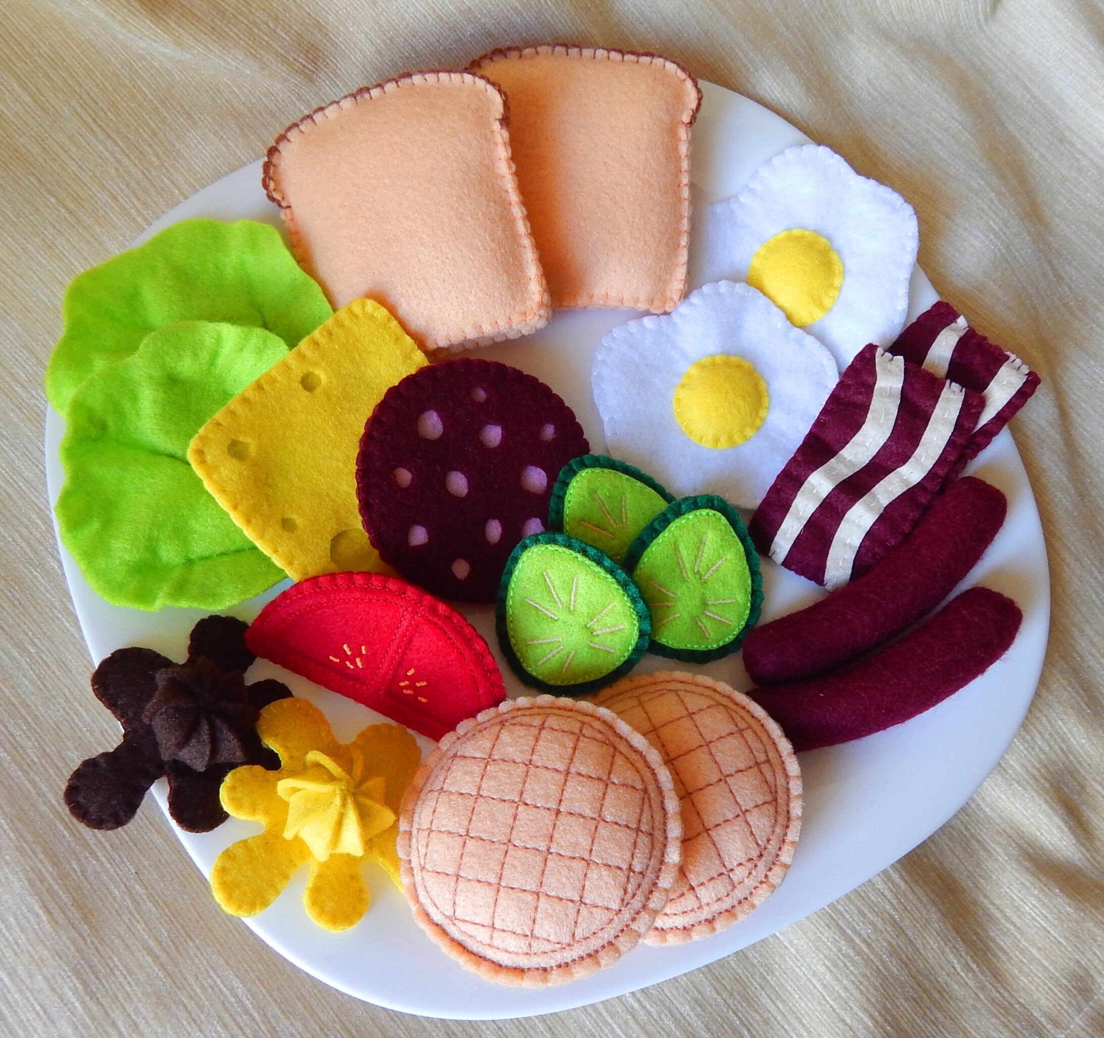 Felt Breakfast Set. Small-sized Breakfast Set. Felt Sandwiches. Felt ...