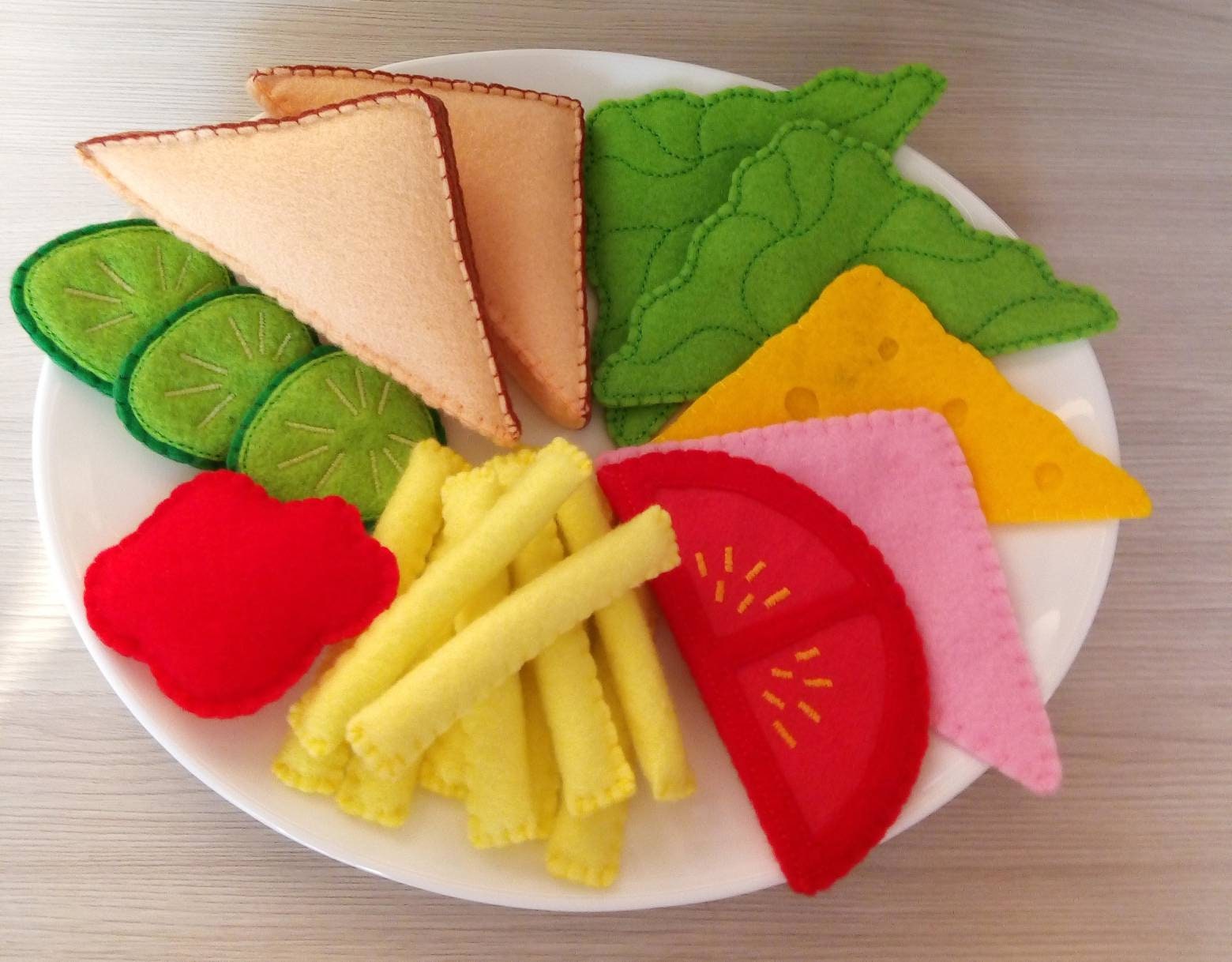 Felt Sandwich With French Fries. Educational Toys for Children. Felt ...