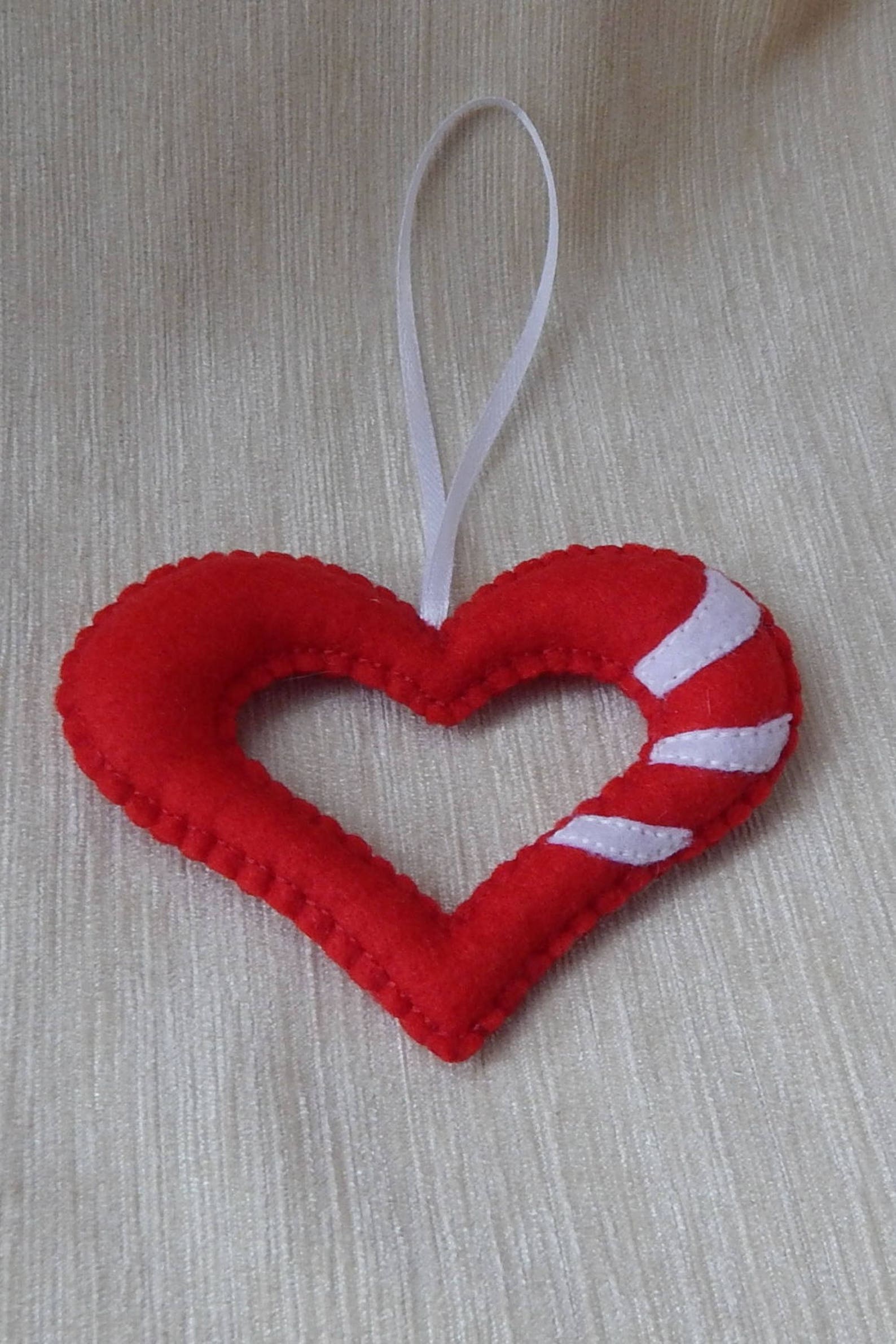 Felt Heart Ornament. Valentine's Day Ornament. - Etsy