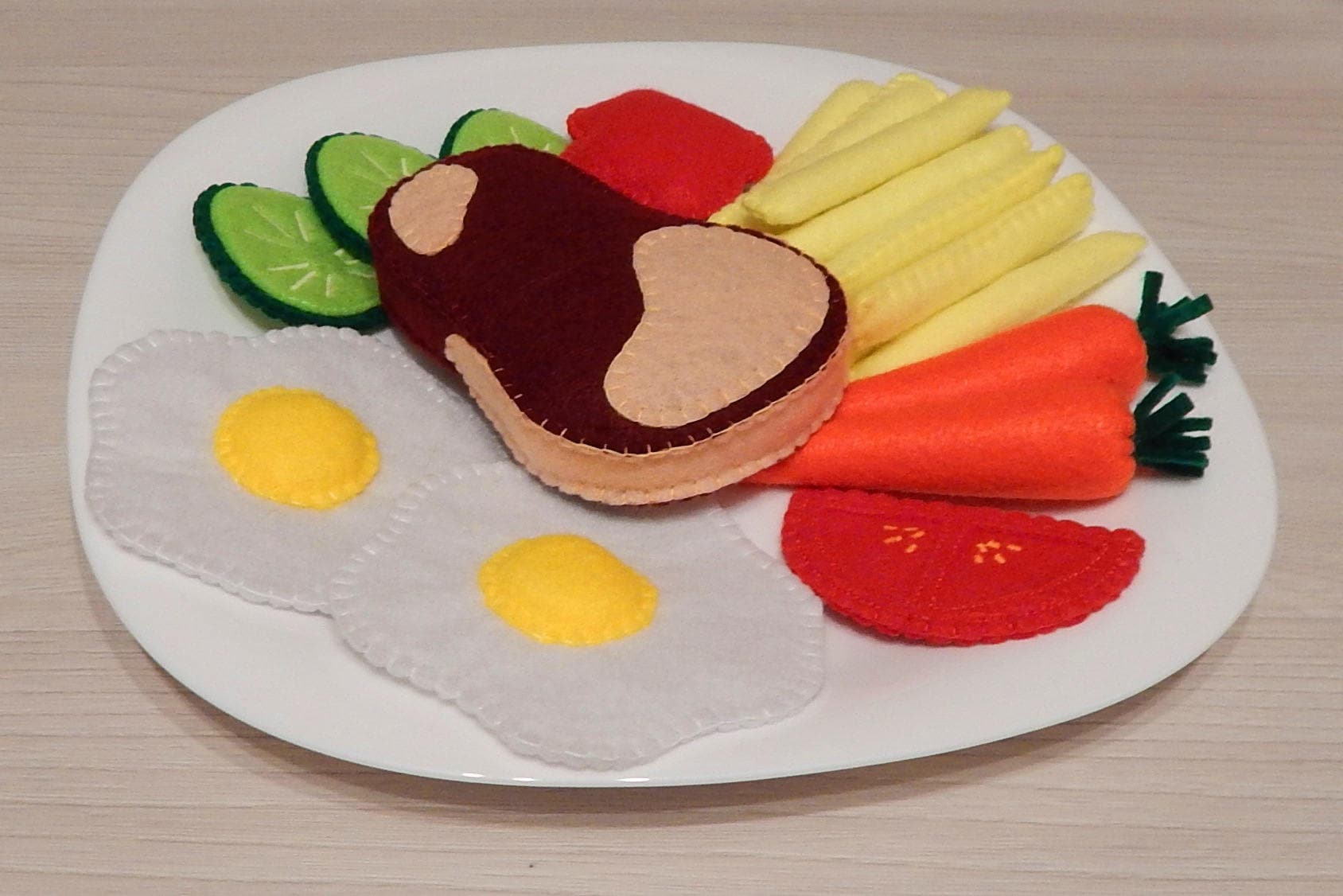 Felt Steak Dinner Set. Felt Steak. Felt Eggs. Felt Food. Play - Etsy
