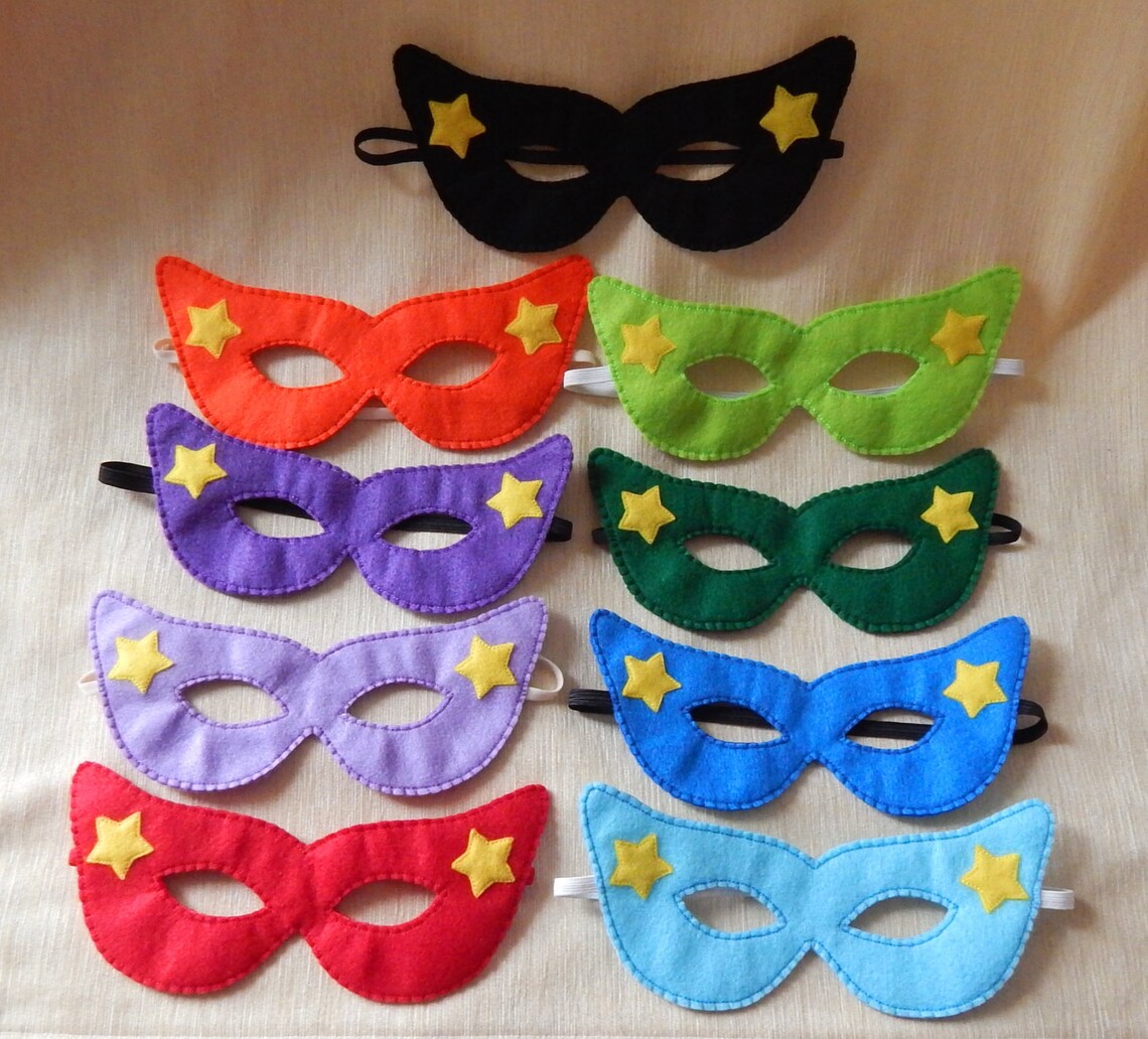 Superhero Mask With Stars. Superhero Mask. Felt Superhero - Etsy