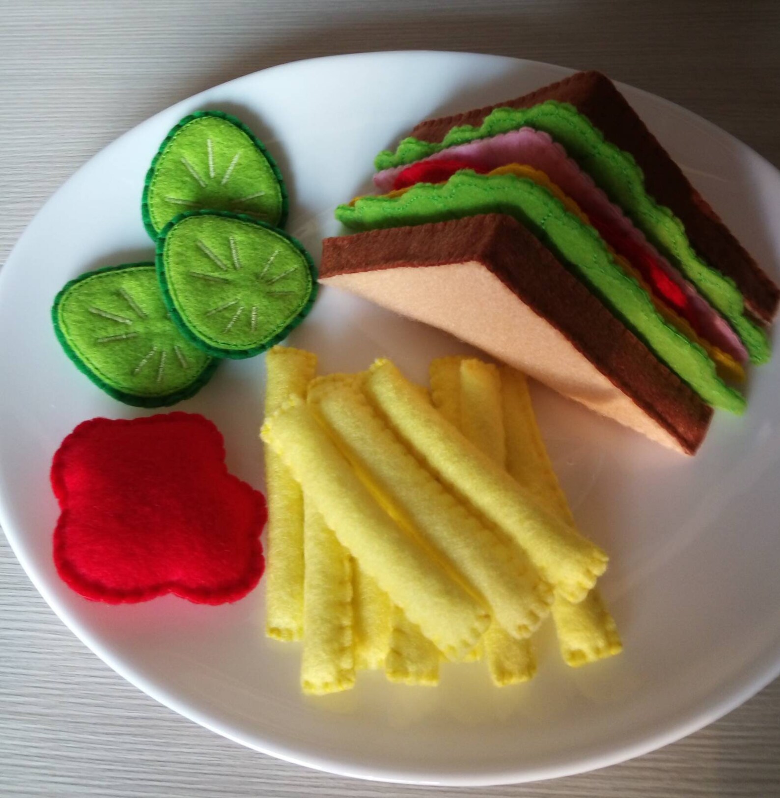 Felt Sandwich With French Fries. Educational Toys for Children. Felt ...