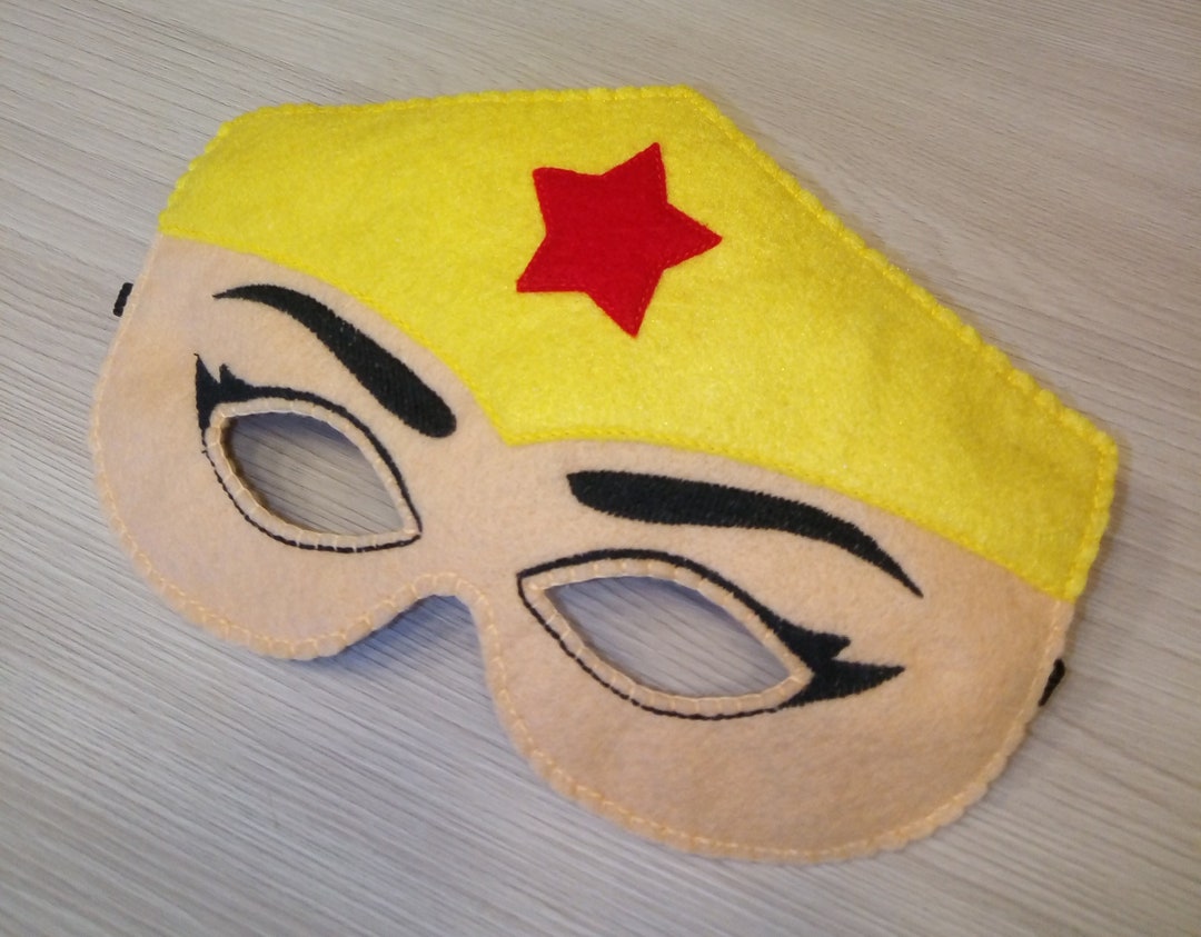 Wonder Woman Inspired Felt Mask. Superhero Mask. Halloween Mask. Party ...