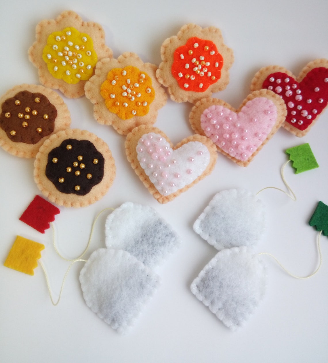 Felt Tea Party Set. Felt Tea and Biscuit Set. Felt Cookies. - Etsy