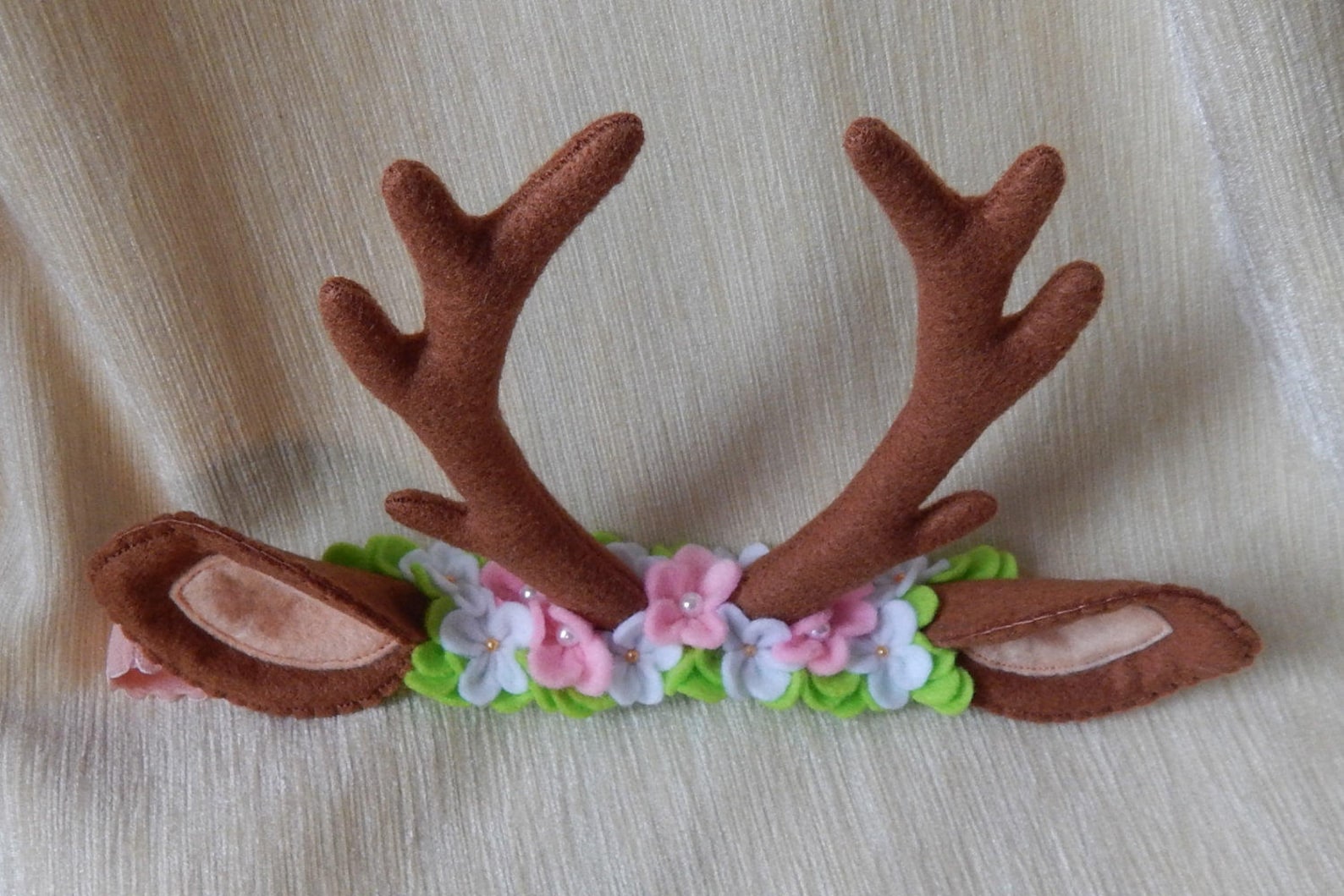 Deer Antlers Headband. Flower Deer Antlers Headband. Felt Deer - Etsy