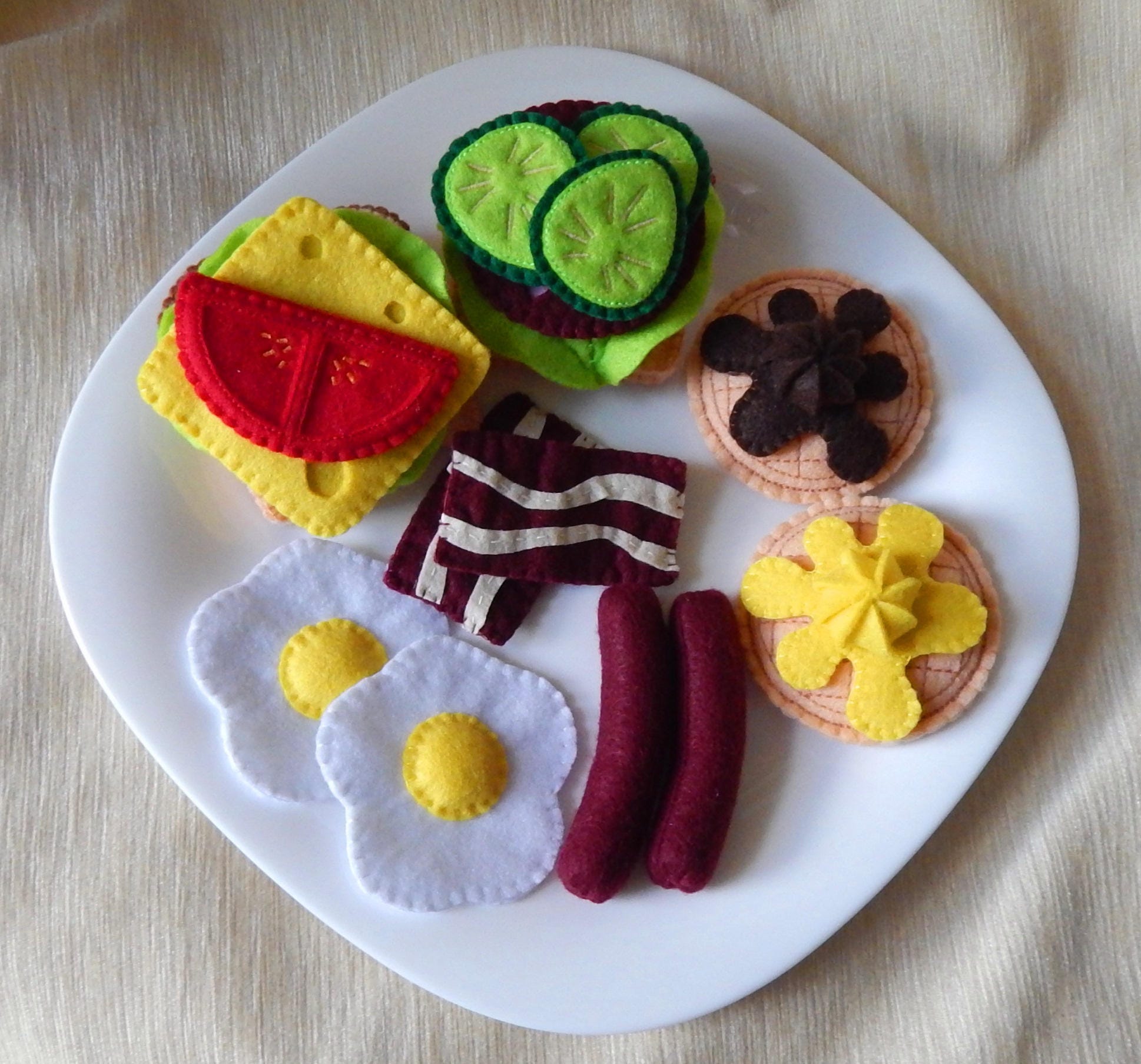 Felt Breakfast Set. Small-sized Breakfast Set. Felt Sandwiches. Felt ...