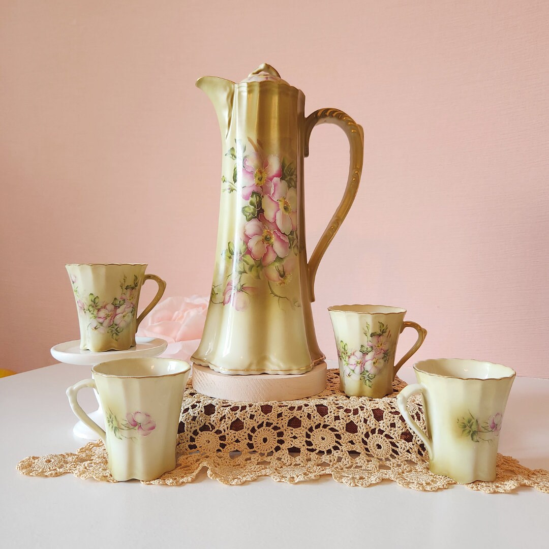 Antique Style Chocolate Tea Set Japan Hand Painted - Etsy