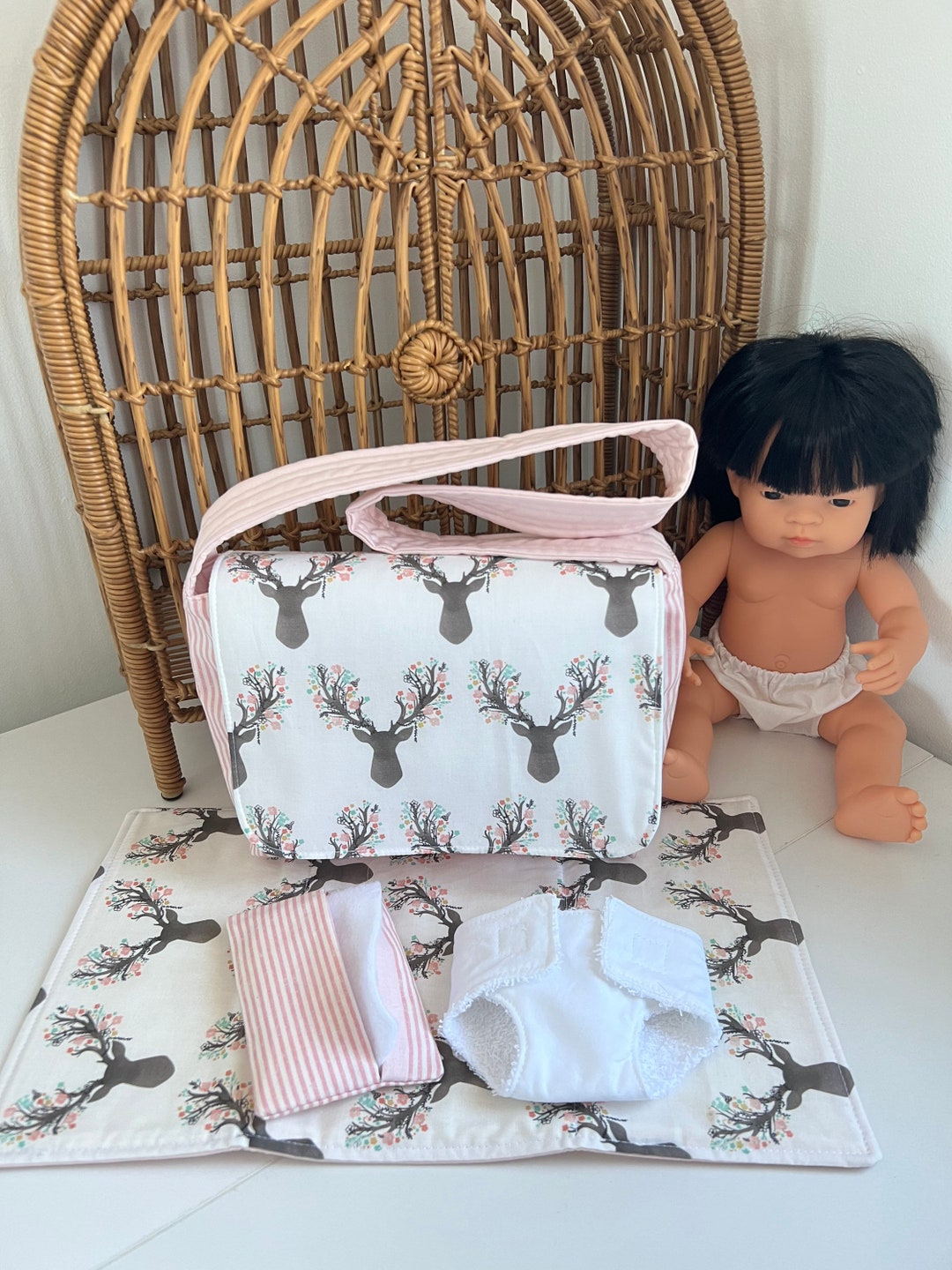 Doll Nappy Bag, Diaper Bag, Doll Change Mat, Miniland Doll, Nappy ...