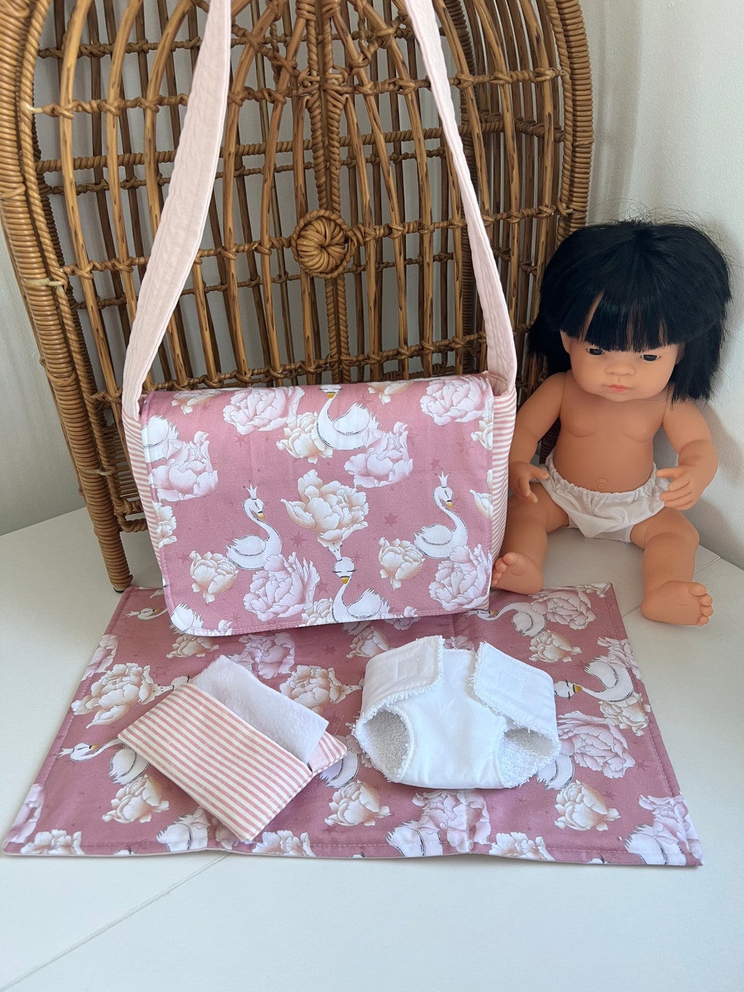 Doll Nappy Bag, Diaper Bag, Doll Change Mat, Miniland Doll, Nappy ...