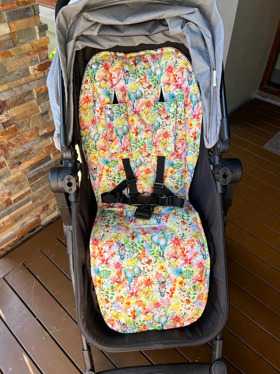 Pram Liner, Universal, Stroller Liner Pram Insert- Zebras and Elephants ...