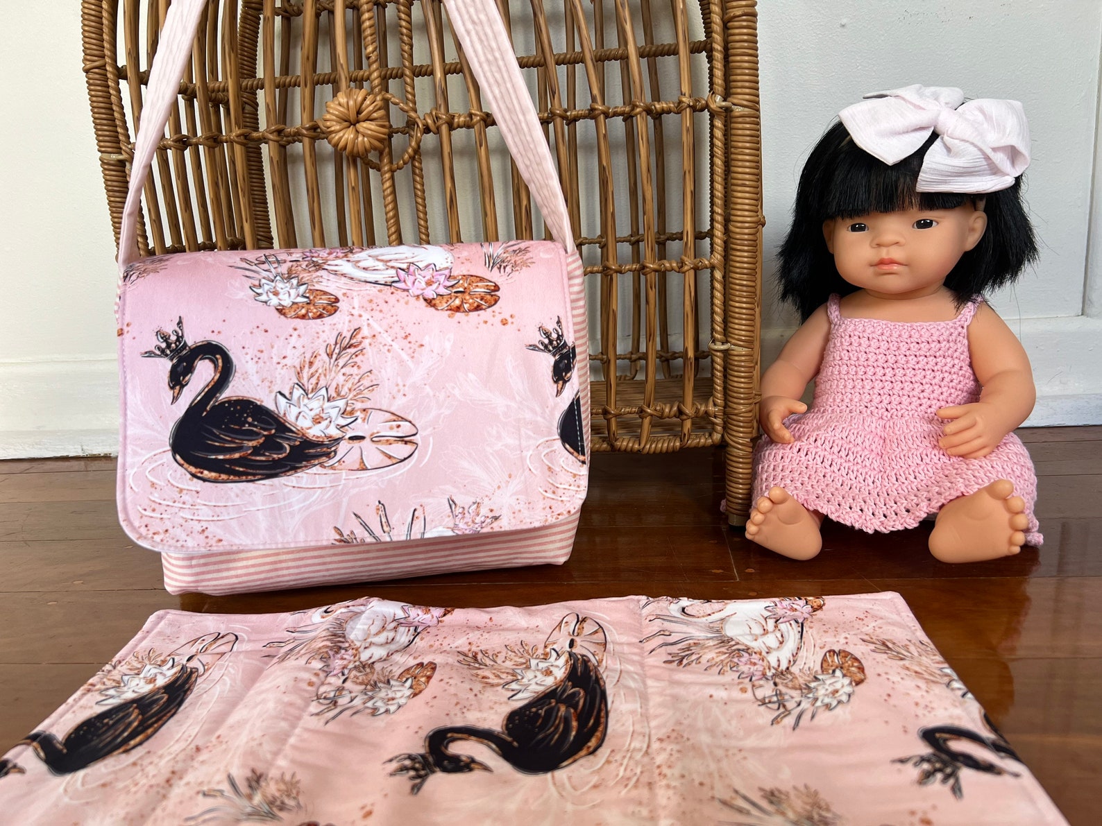 Doll Nappy Bag, Diaper Bag, Doll Change Mat, Miniland Doll, Nappy ...