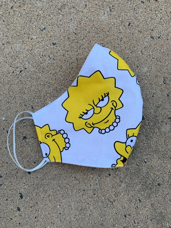 Lisa Simpson face mask washable reusable | Etsy