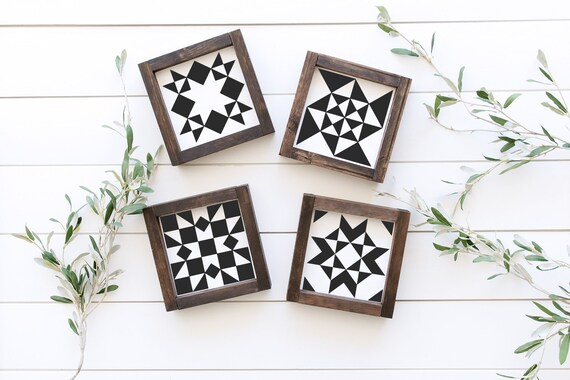 Quilt Tile Wood Sign Farmhouse Decor Cute Signs | Etsy