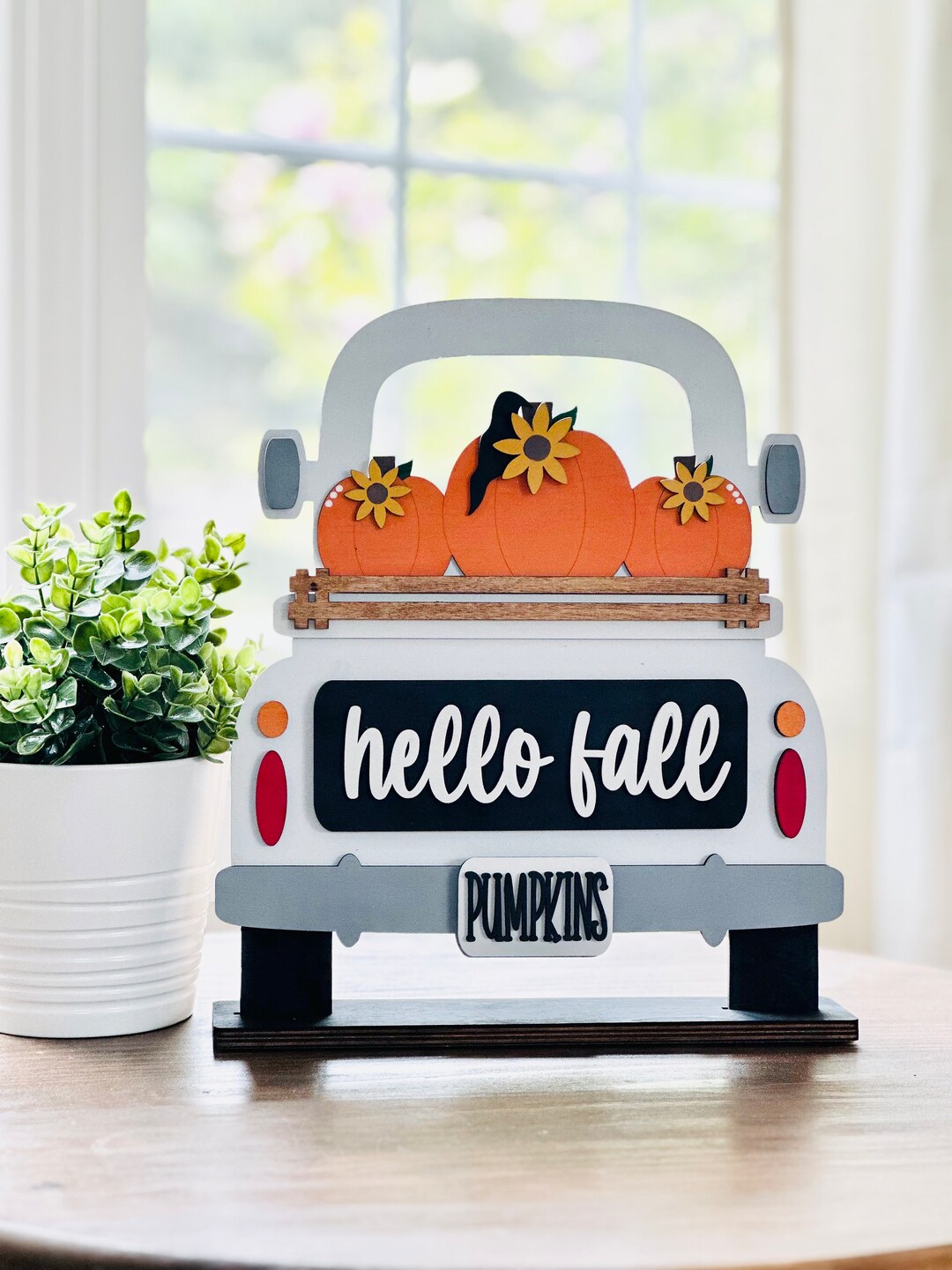 Hello Fall Pumpkins Vintage Truck Interchangeable Home Decor || Vintage ...
