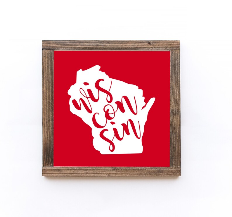 Wisconsin Wood Sign || Hand Painted Sign || Wisconsin Badgers || Home ...