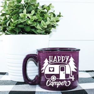 Happy Camper Campfire Coffee Mug Coffee Lover Gift Camp Coffee Mug Best ...