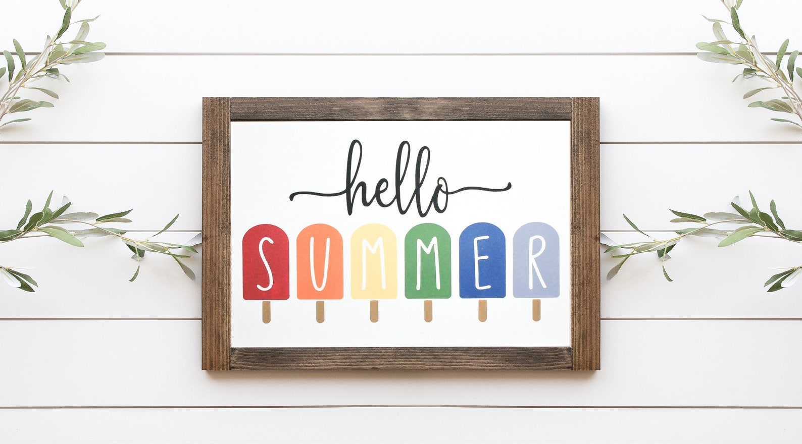 Hello Summer Wood Sign Home Decor Summer Sign - Etsy