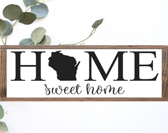 Wisconsin Home Sign - Etsy
