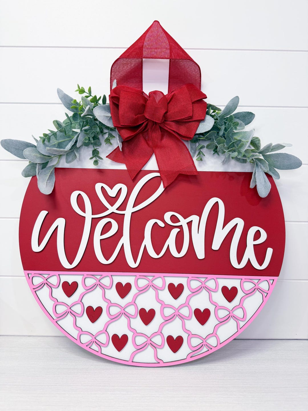 Valentine Welcome Door Hanger | Valentine Door Decor | Handmade Wooden ...